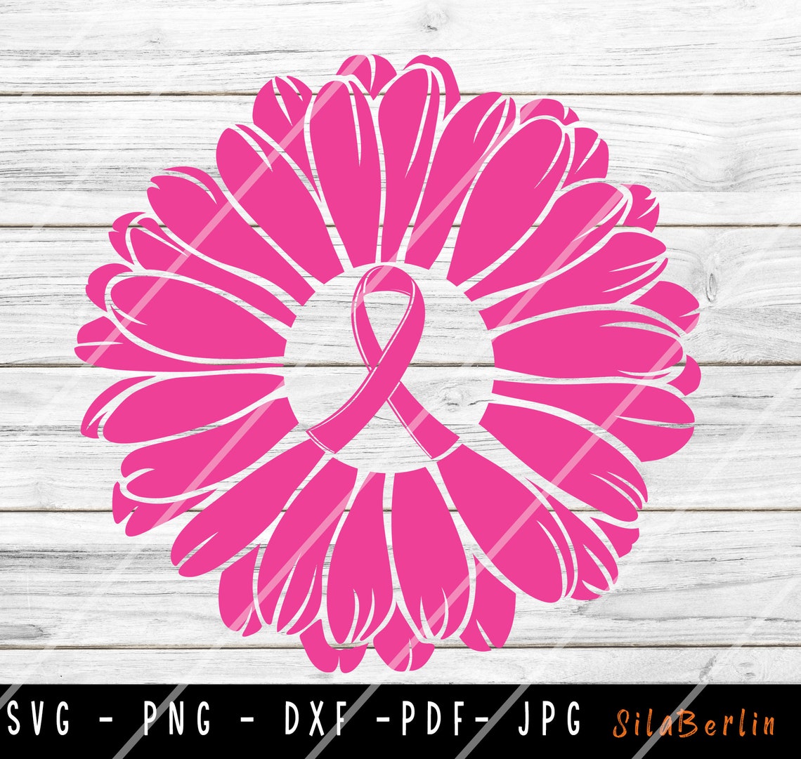 Sunflower Breast Cancer SVG, Breast Cancer Svg, Cancer Awareness Svg ...