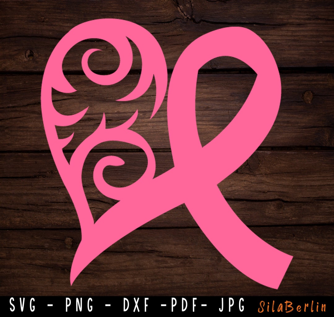 Awareness Pink Heart SVG, Breast Cancer Svg, Pink Ribbon Png, Breast ...