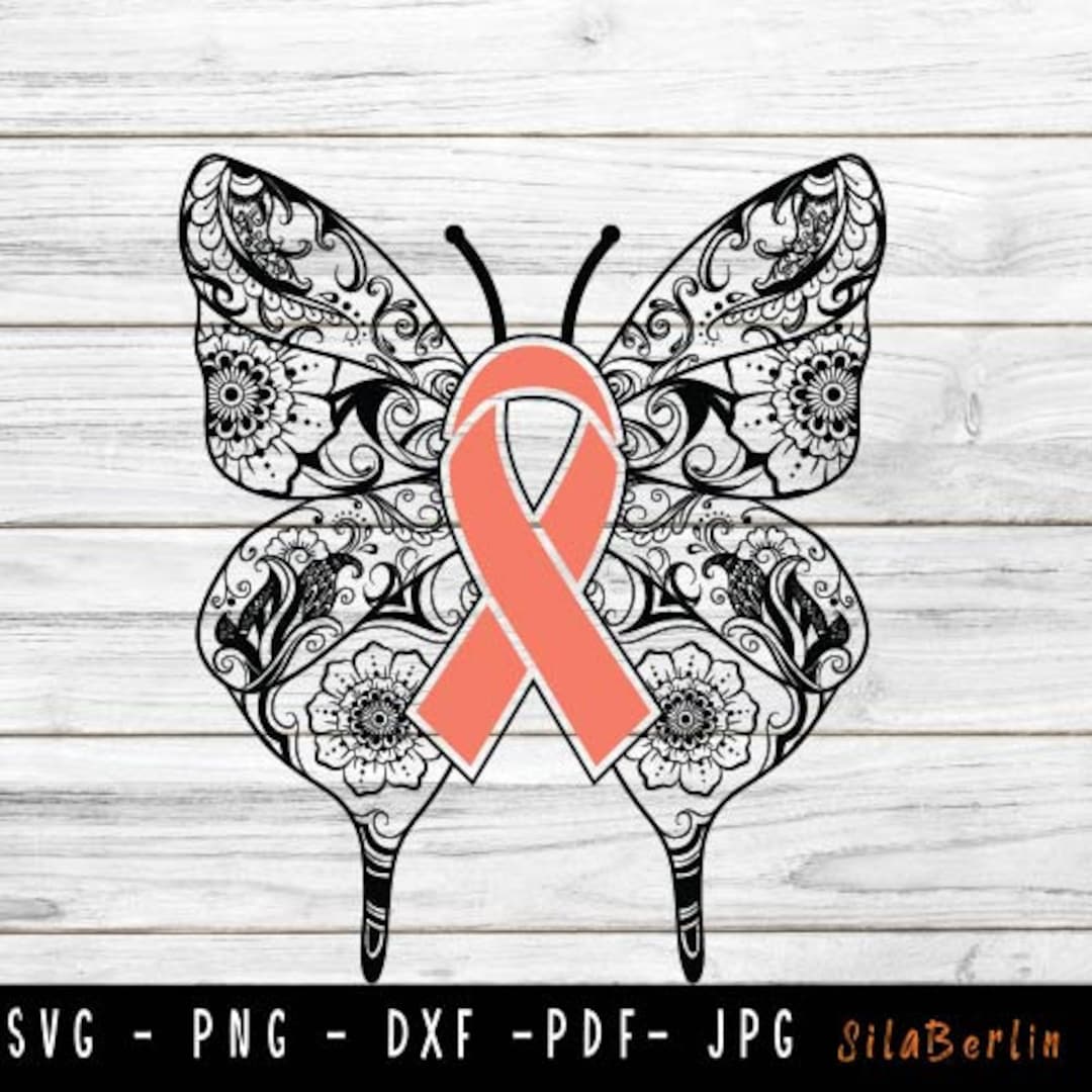 Butterfly Uterine Cancer Svg Uterine Cancer Svg Endometrial Cancer