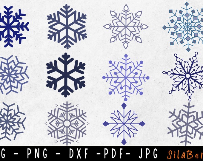 Snowflake SVG Bundle, Snowflake Clipart, 15 Snowflake Cut Files for ...
