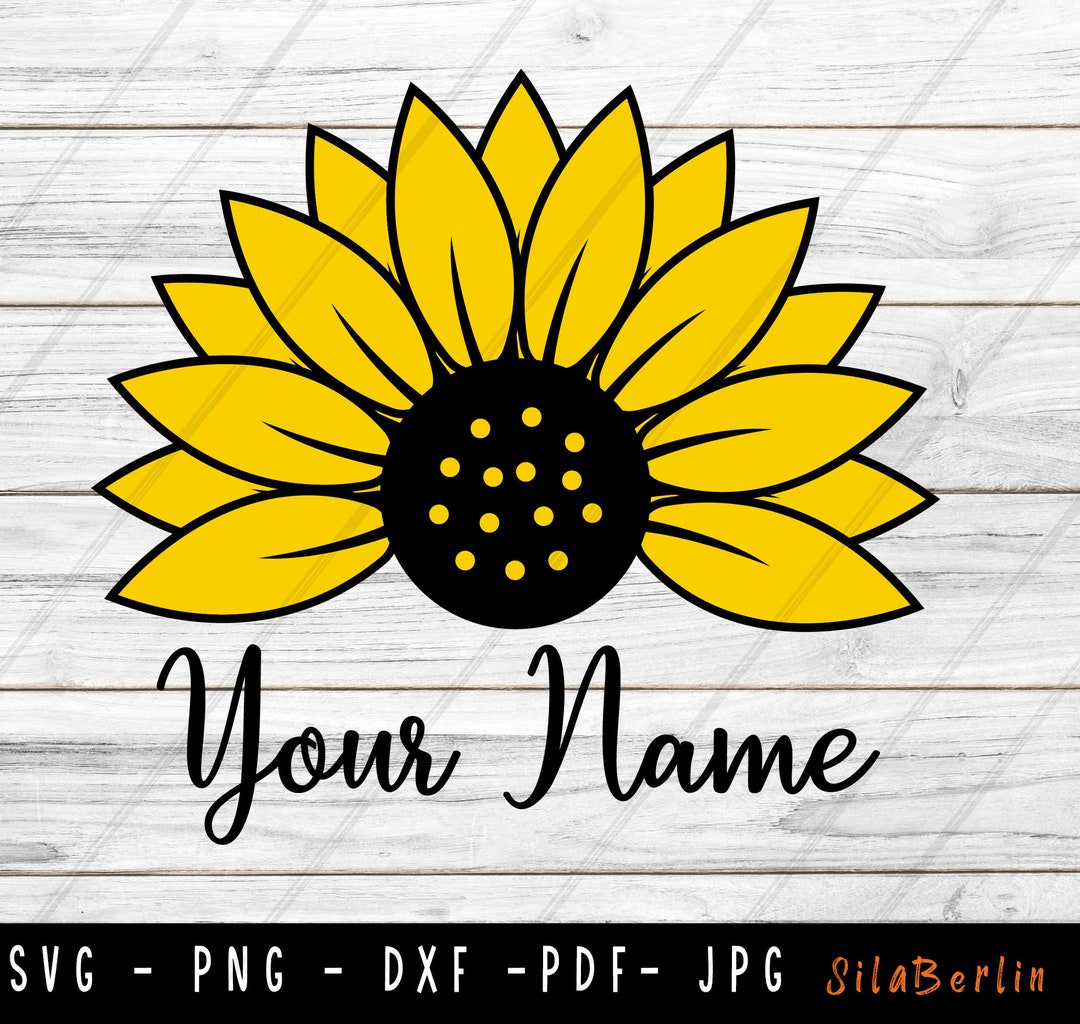 Split Sunflower Svg Cut File for Cricut Silhouette, Floral Svg ...