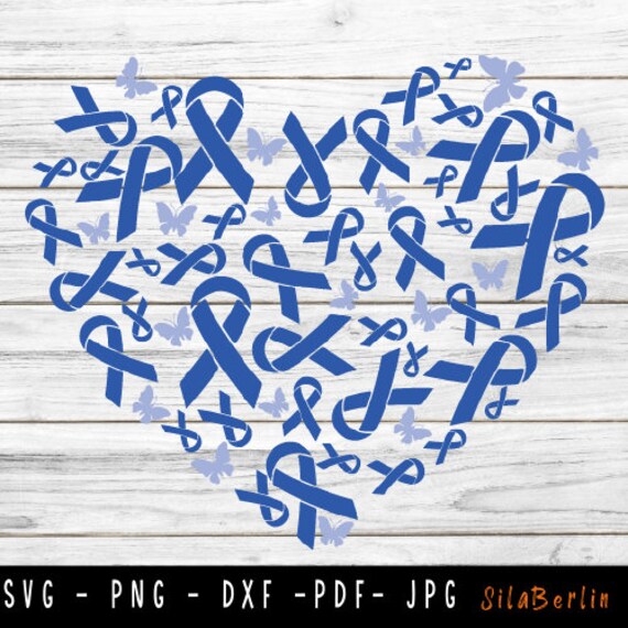 Blue Heart SVG Ankylosing Spondylitis Svg Blue Ribbon Png - Etsy