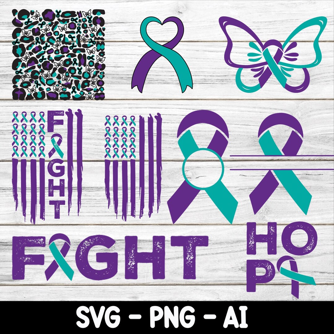 Suicide Prevention Ribbon Bundle, Mental Health SVG PNG AI (digital ...