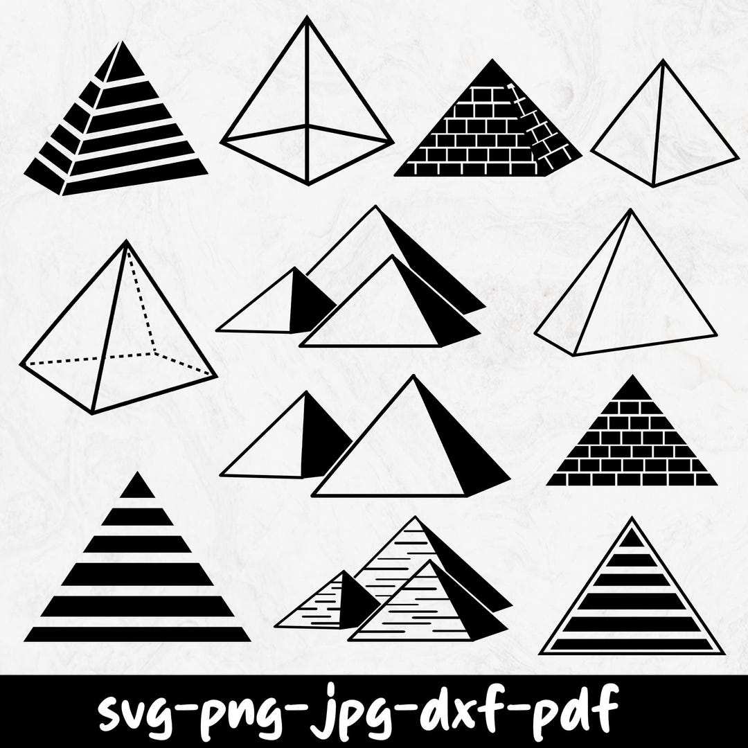 Pyramid Shapes Svg Bundle, Geometric Shapes SVG, Geometric Design ...