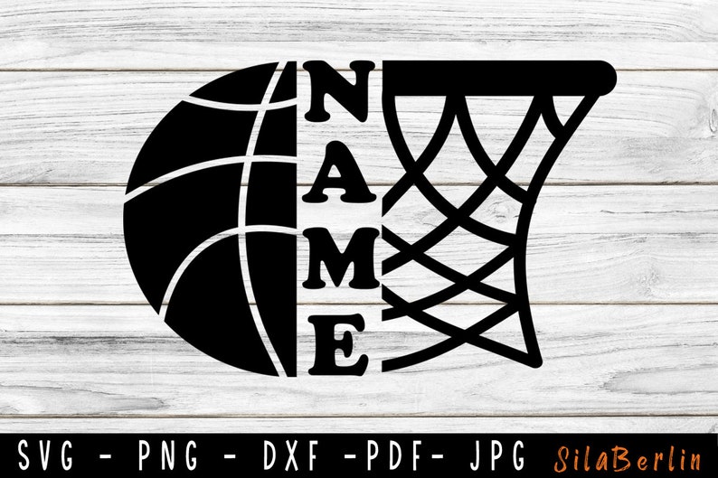 Basketball Monogram SVG: Split Design, Add Your Name (cut File) - Etsy