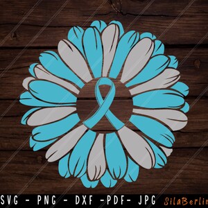 Sunflower Cervical Cancer SVG, Cervical Cancer Svg, Cancer Awareness ...