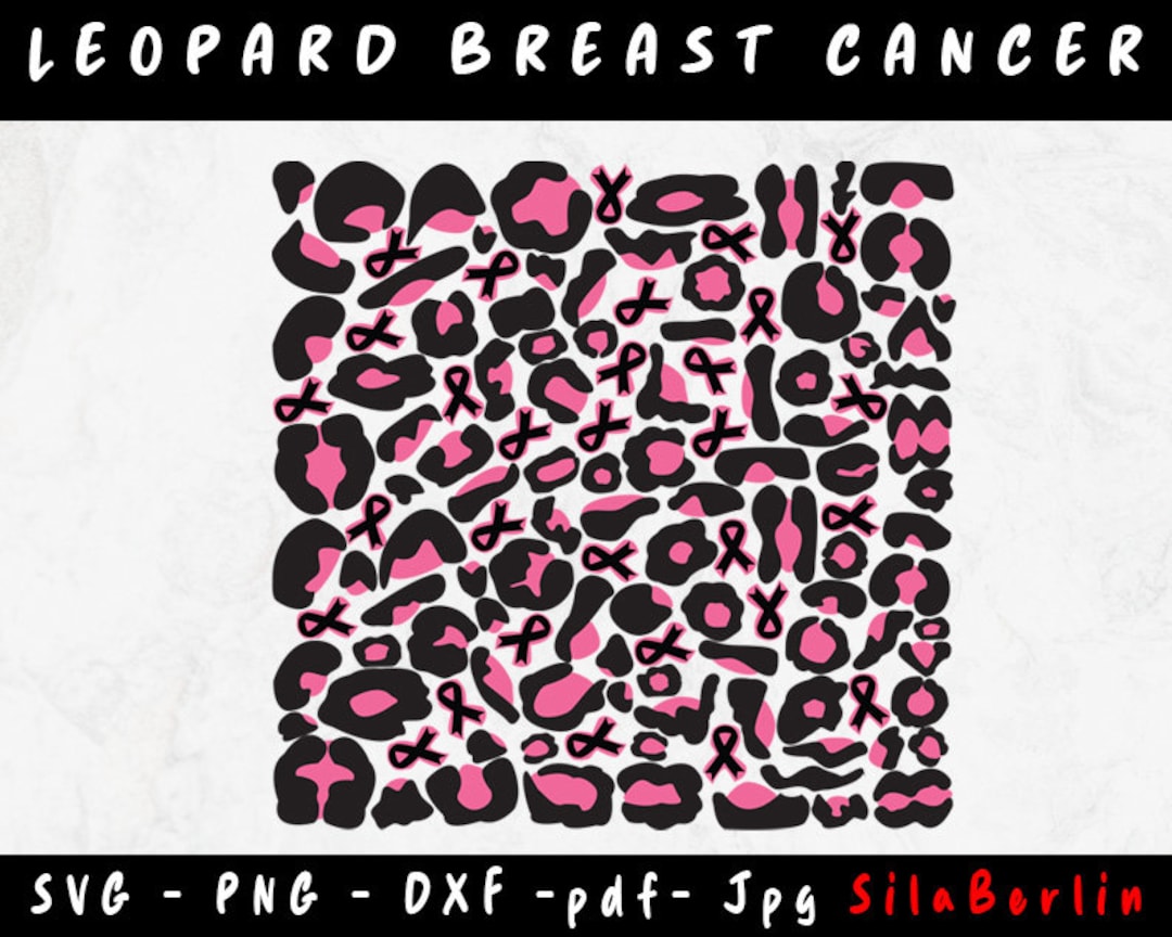 Leopard Breast Cancer Pattern SVG, Pink Ribbon Cheetah Pattern Svg ...