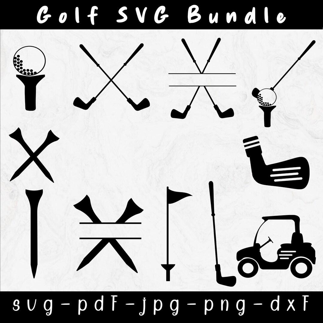 Golf SVG Bundle: Split Monogram, Golf Club & Ball (cut Files) - Etsy