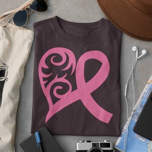 Awareness Pink Heart SVG, Breast Cancer Svg, Pink Ribbon Png, Breast ...