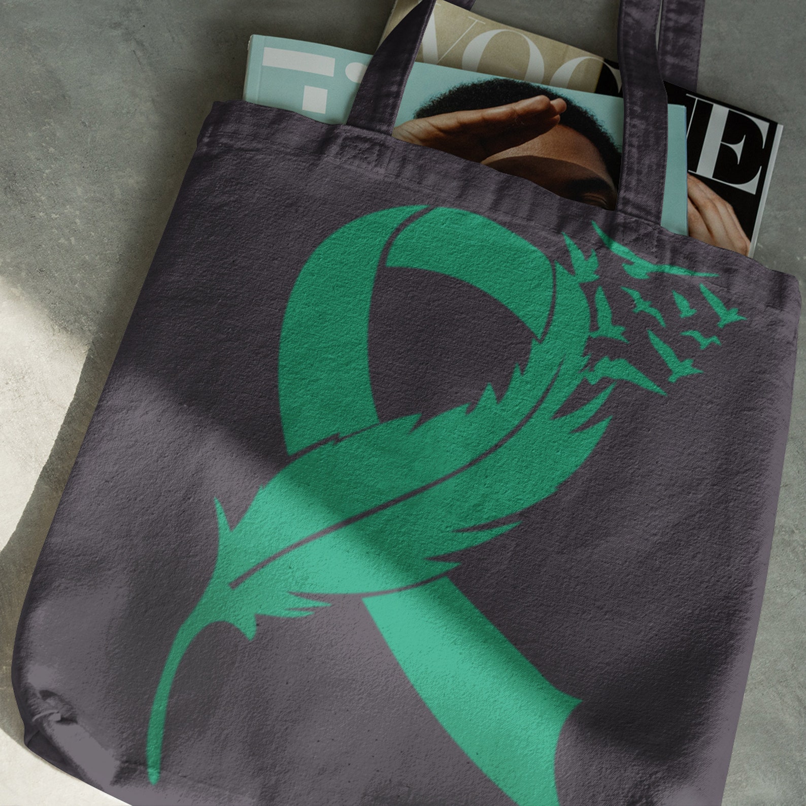 Feather Green Ribbon SVG Liver Cancer Svg Awareness Ribbon - Etsy