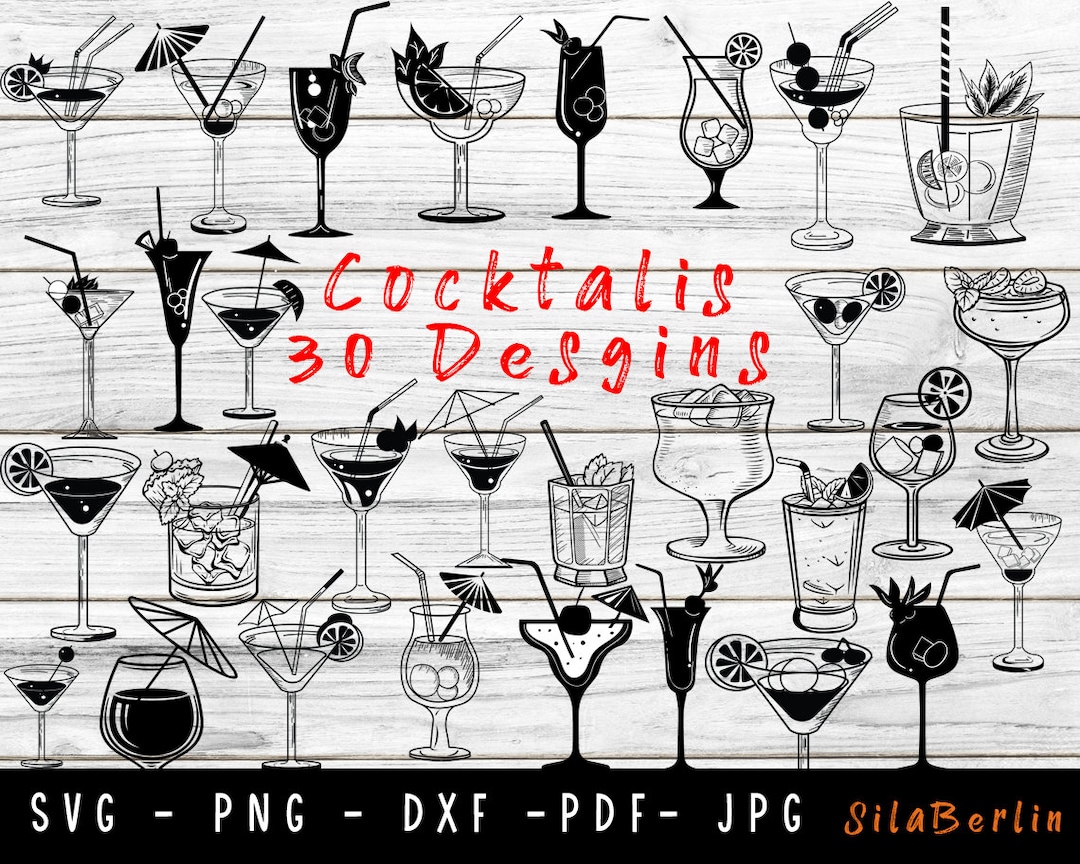 Cocktails SVG, Cocktails Bundle Svg, Cocktail Clipart, Drink SVG ...