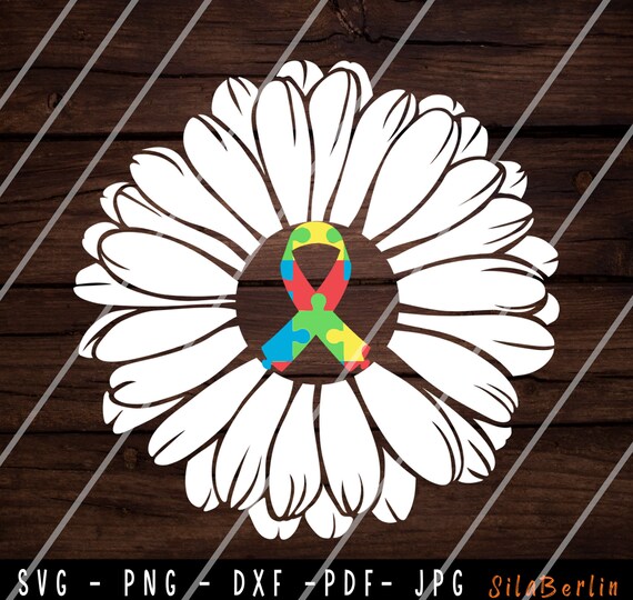 Sunflower Autism SVG Autism Awareness SVG PNG Ribbon svg | Etsy