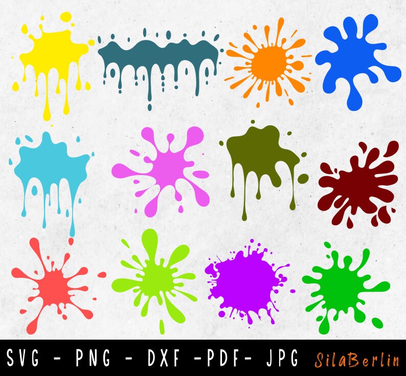 Paint Splatter SVG Bundle, Paint Splats Svg, Paint Svg, Paint Splatter ...