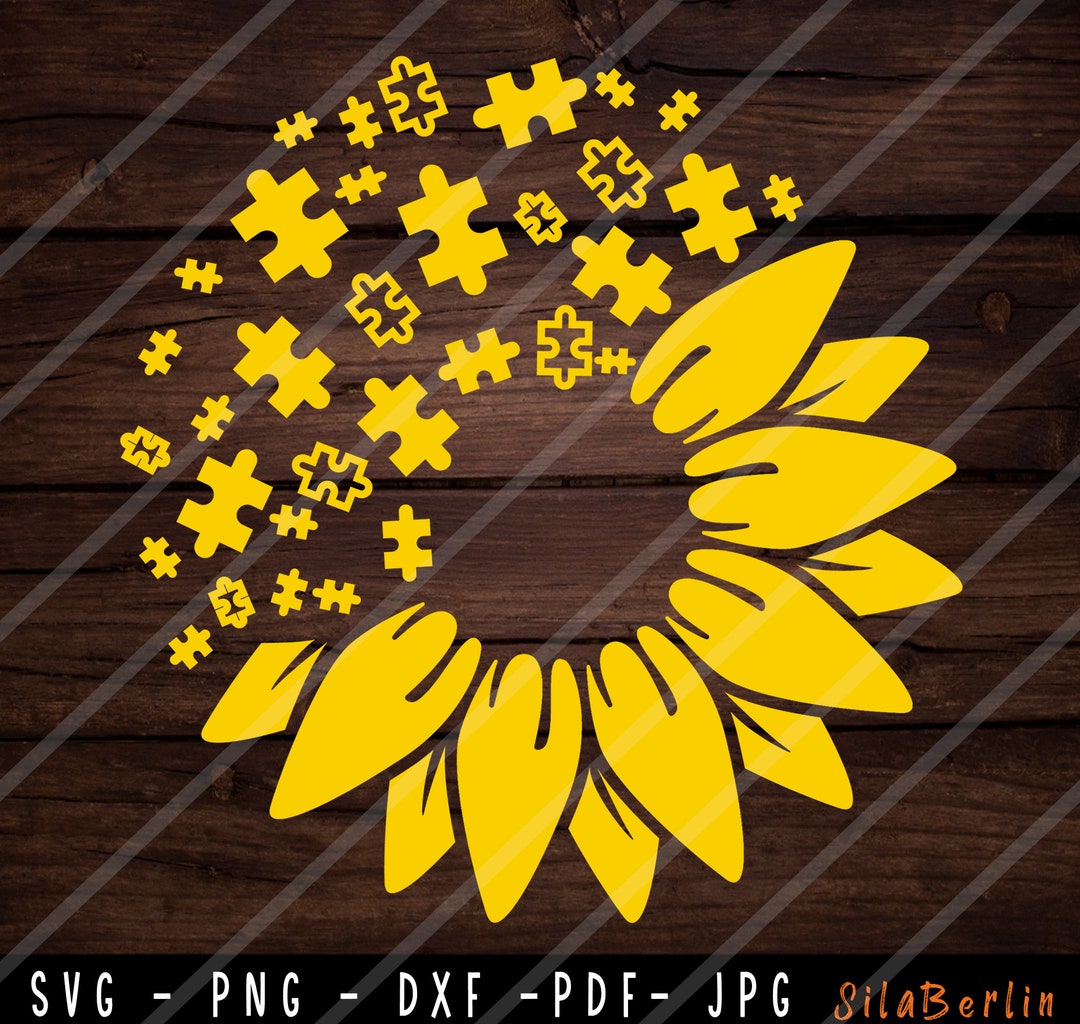 Sunflower Autism SVG, Autism Awareness SVG PNG, Puzzle Piece Svg ...