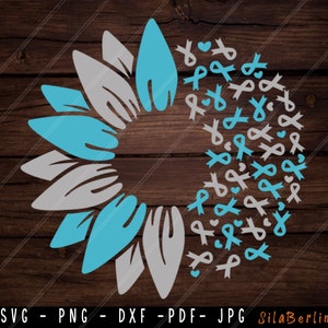 Sunflower Cervical Cancer SVG, Cervical Cancer Svg, Cancer Awareness ...