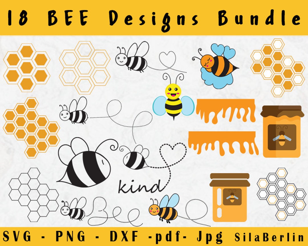 Bee Svg Bundle, Bee Svg, Bee Png, Honeycomb Svg, Bee Hive Svg, Honey ...