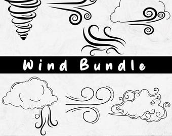 Wind Svg, Wind Svg Bundle, Wind Storm Cricut, Wind Silhoulette, Air ...