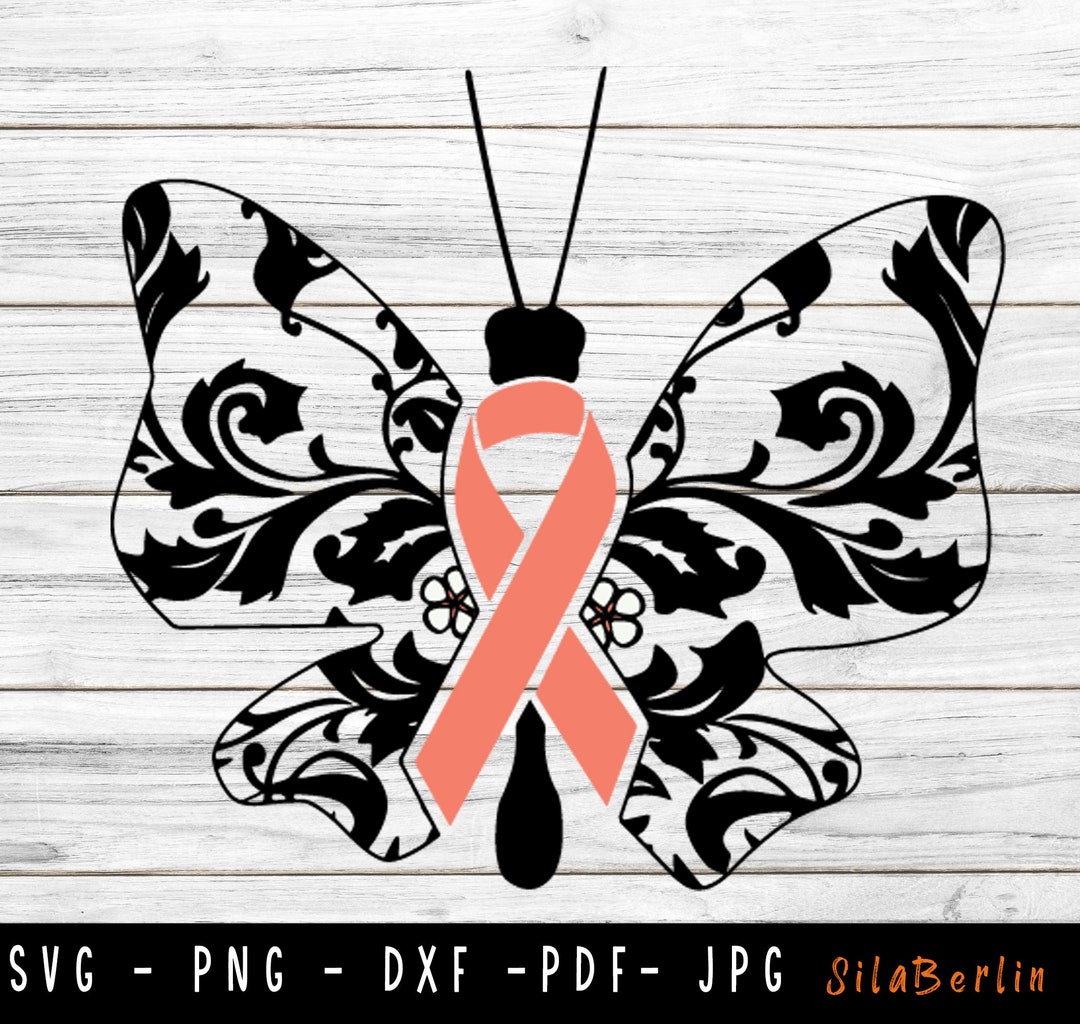 Butterfly Uterine Cancer Svg Uterine Cancer Svg Endometrial Cancer