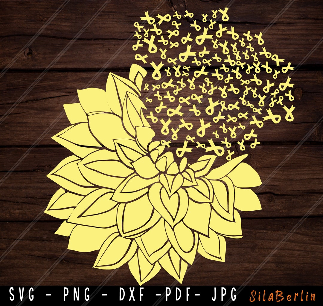 Flower Bone Cancer SVG, Bone Cancer Svg, Cancer Awareness Svg, Yellow ...