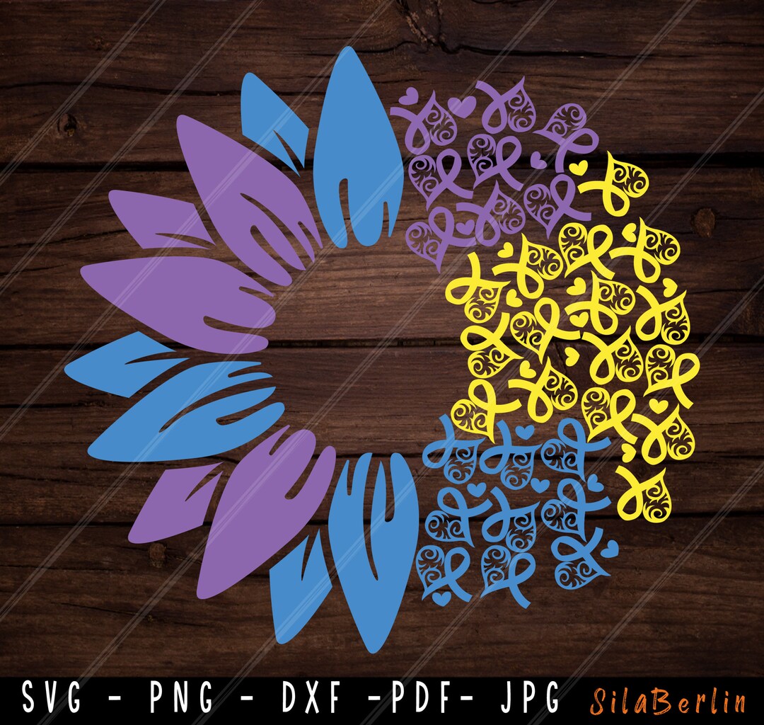 Sunflower Bladder Cancer SVG, Feather Bladder Cancer, Bladder Cancer ...