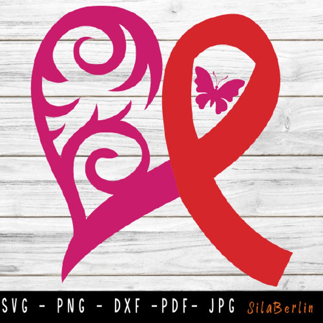 Red Ribbon Heart SVG, HIV Awareness Clipart (instant Download) - Etsy