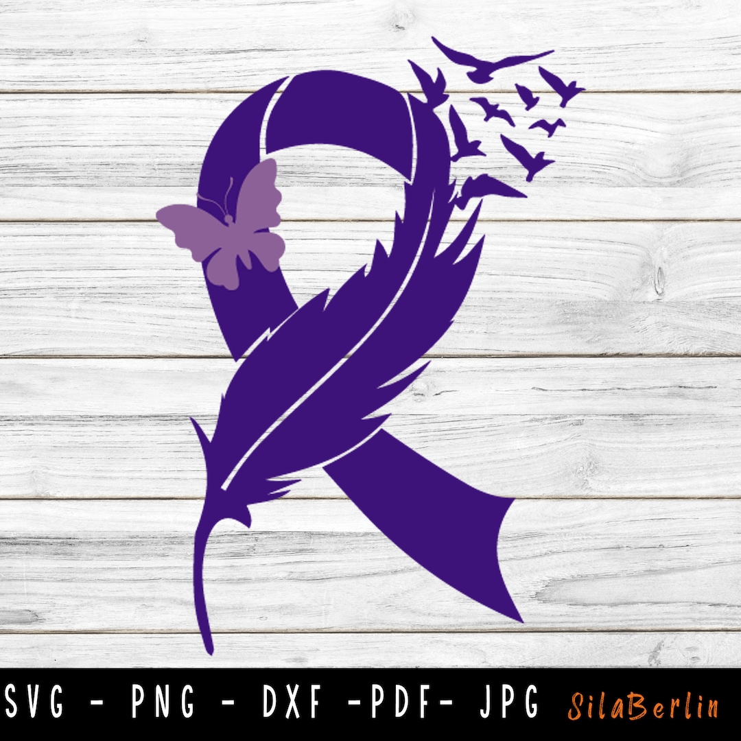 Turner Syndrome Awareness Ribbon SVG: Feather, Butterfly (digital Files ...