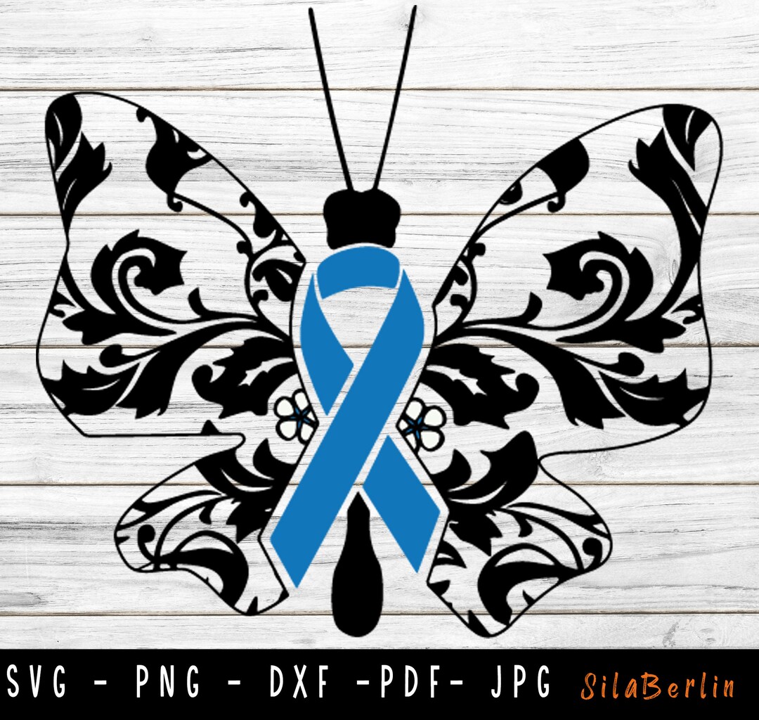 Butterfly Colon Cancer SVG, Colon Cancer Svg, Colon Cancer Awareness ...