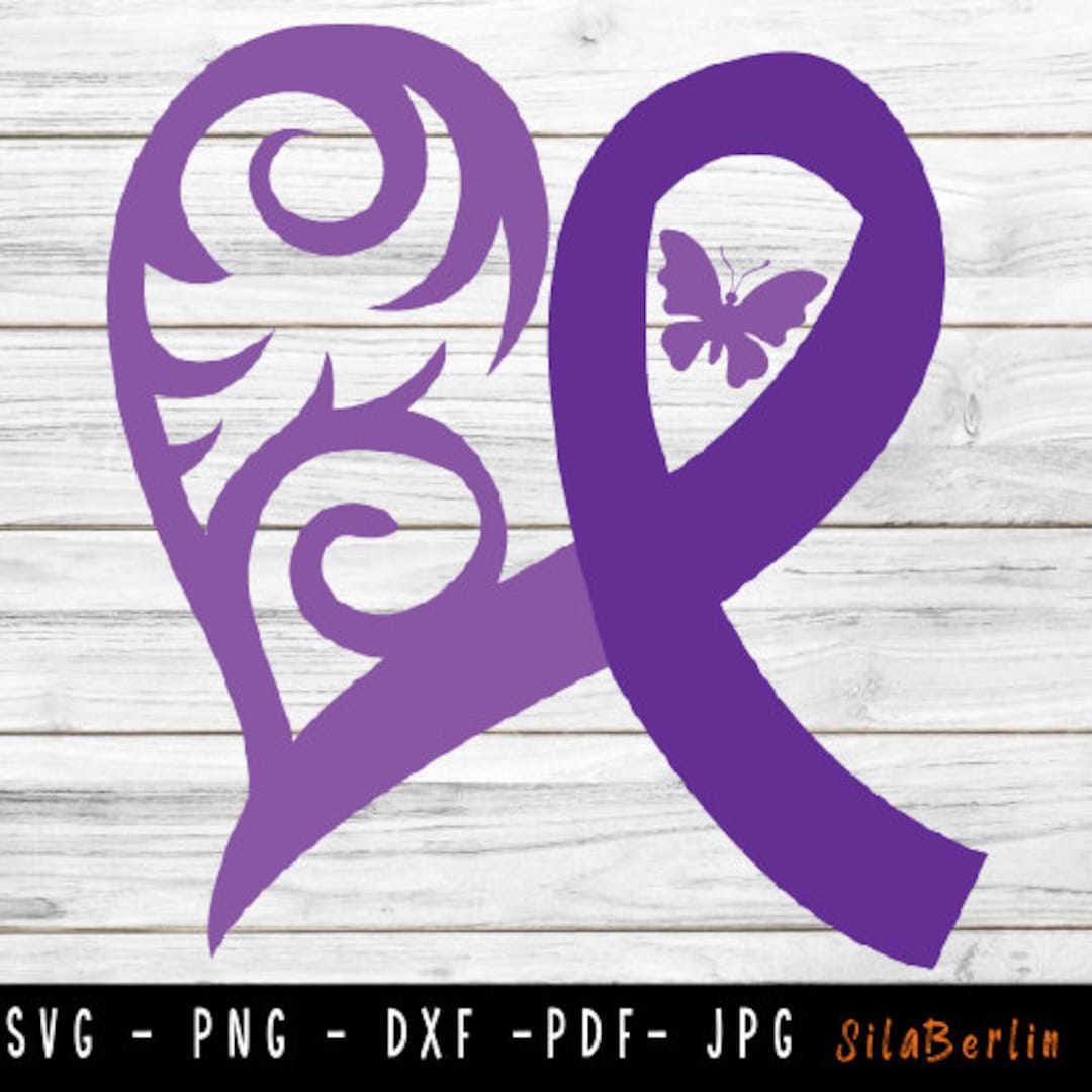 Purple Heart SVG, Systemic Lupus Svg, Purple Ribbon Png, Systemic Lupus ...