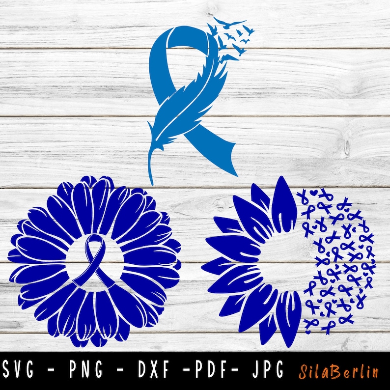 Sunflower Colon Cancer Bundle SVG Feather Colon Cancer Svg - Etsy