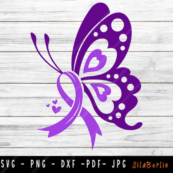 Purple Butterfly Lupus Ribbon