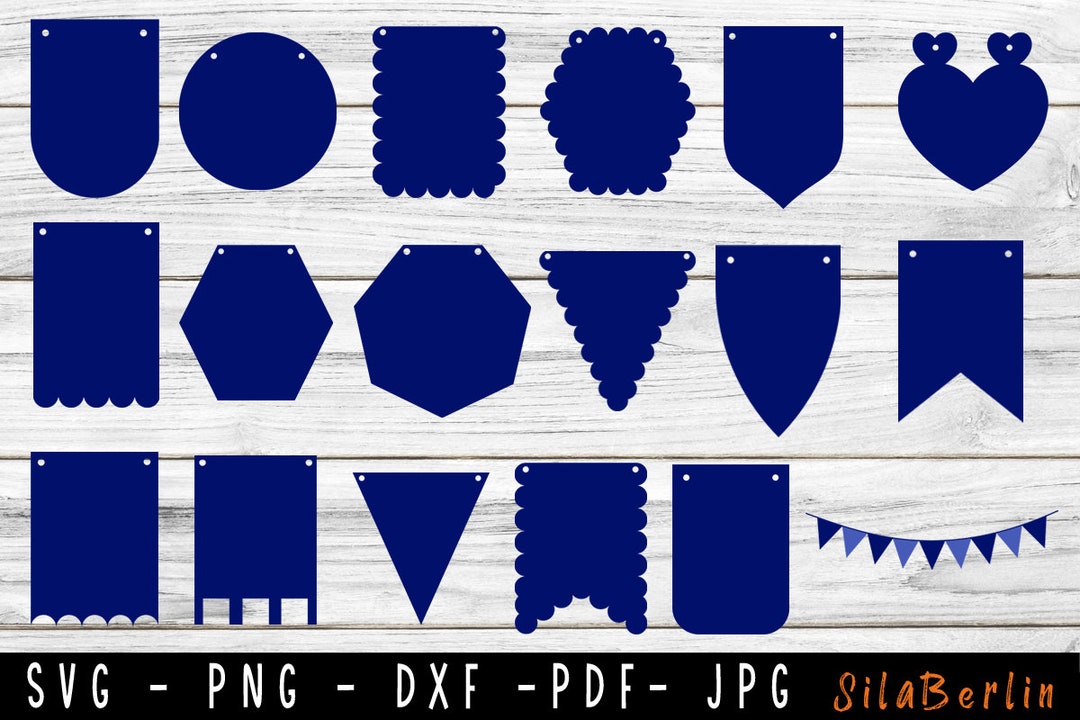 Bunting Banner SVG Bundle: Birthday Party Banner Templates (cut File ...