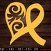 Gold Heart SVG, Childhood Cancer Svg, Gold Ribbon Png, Childhood Cancer ...