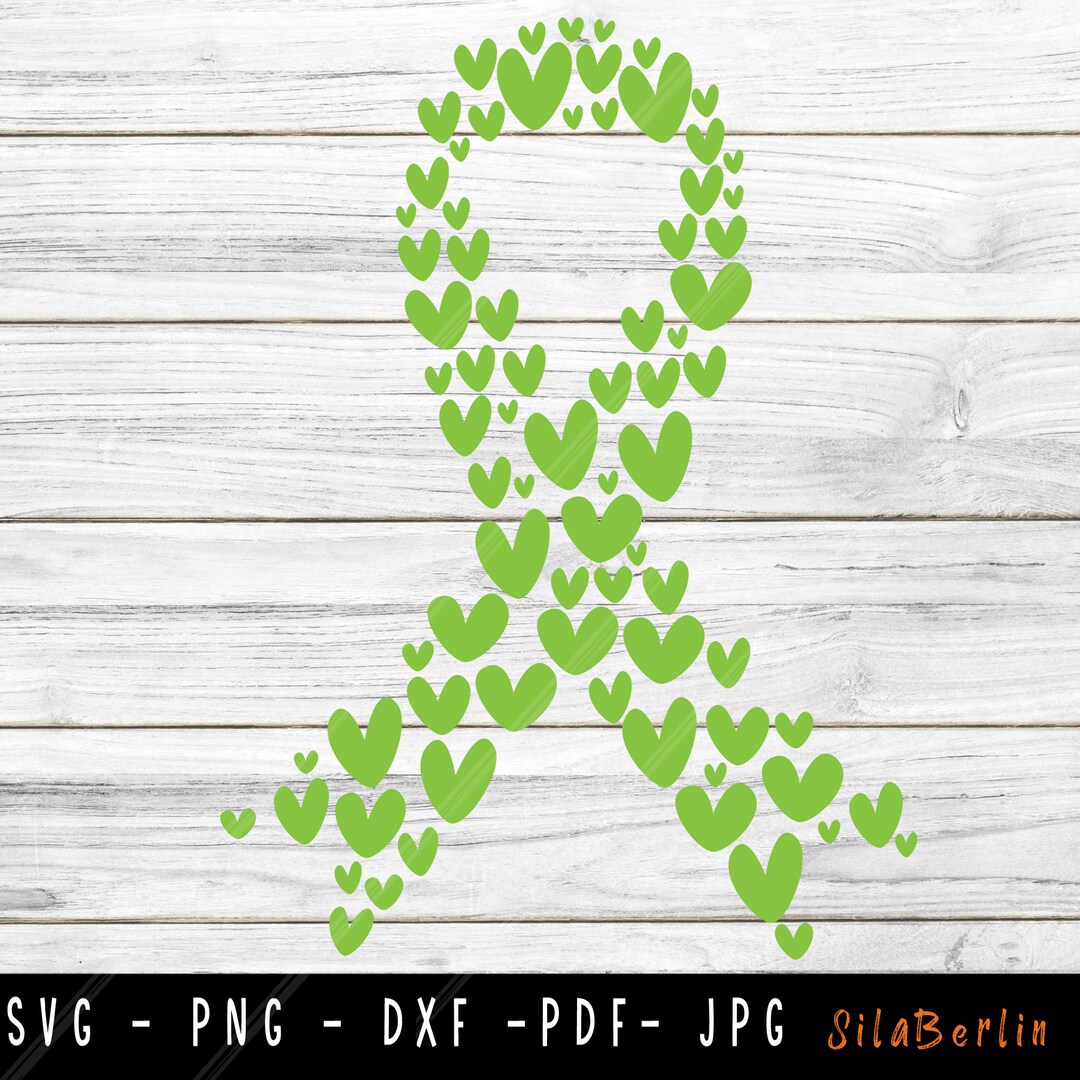 Lime Green Heart SVG, Non-hodgkin Lymphoma Svg, Lime Ribbon Png, Non ...