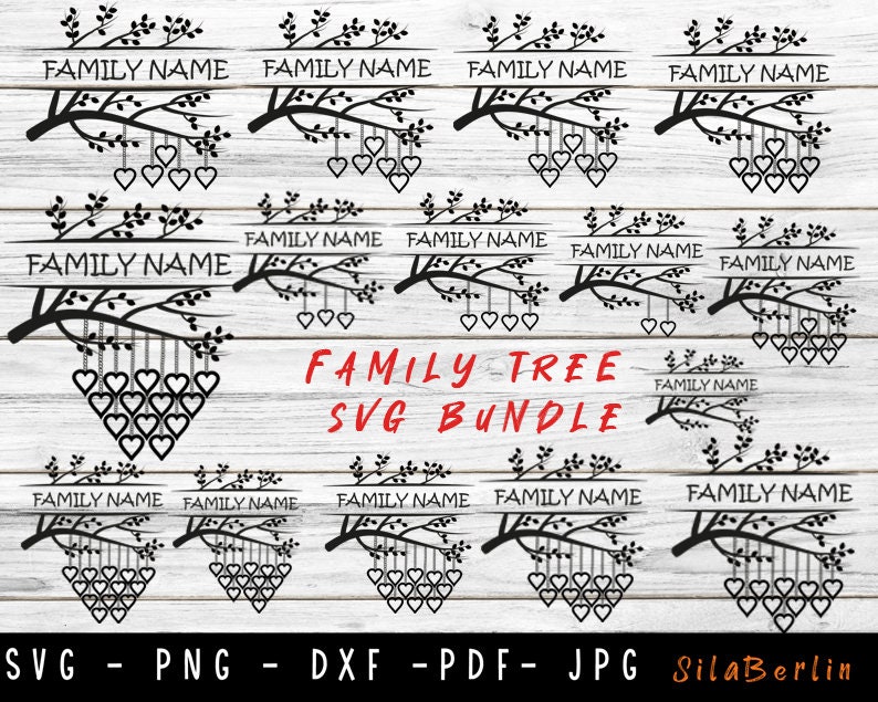 Family Heart Tree SVG Bundle: Tree of Life Wall Art (digital Download ...
