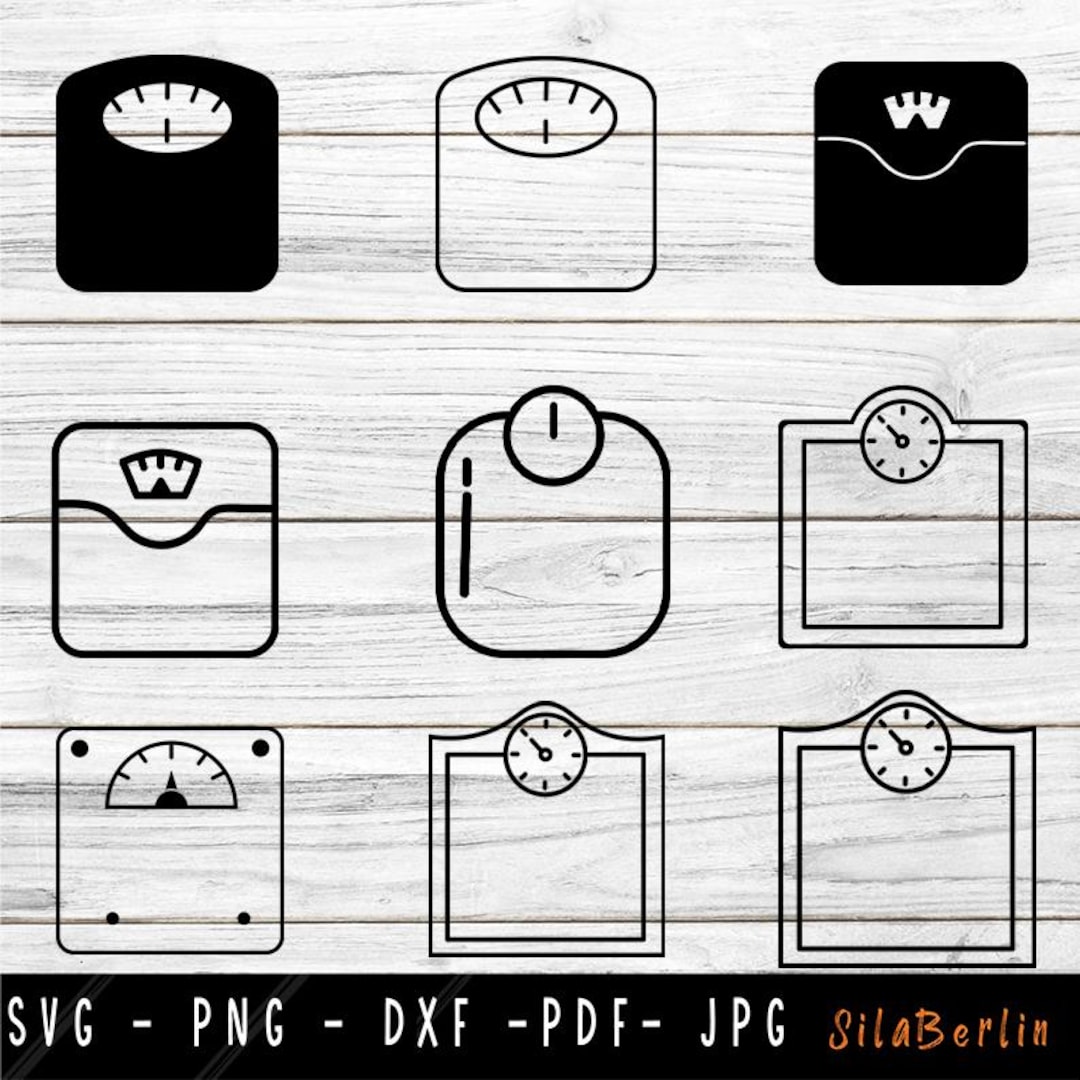 Bathroom Scales SVG Bundle, Bathroom Svg, Scale Cut File, Bathroom ...