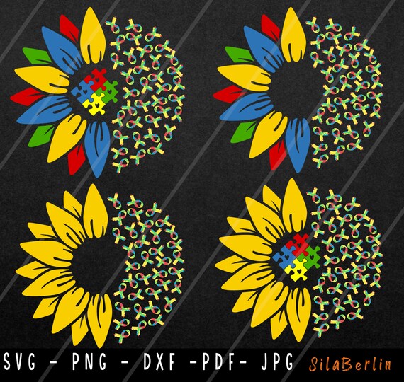 Sunflower Autism Bundle SVG Autism Awareness SVG PNG Ribbon | Etsy