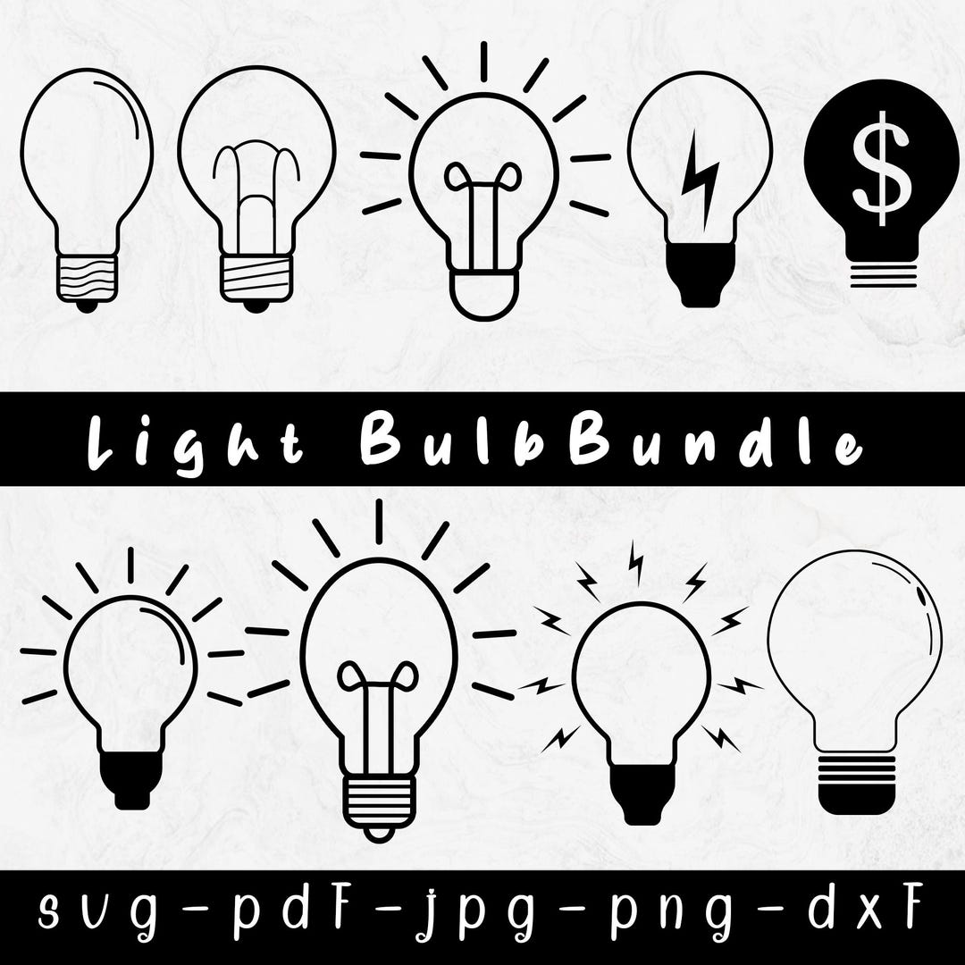 Light Bulb SVG, Light Bulb Cricut, Lightbulb SVG, Light Bulb Clipart ...
