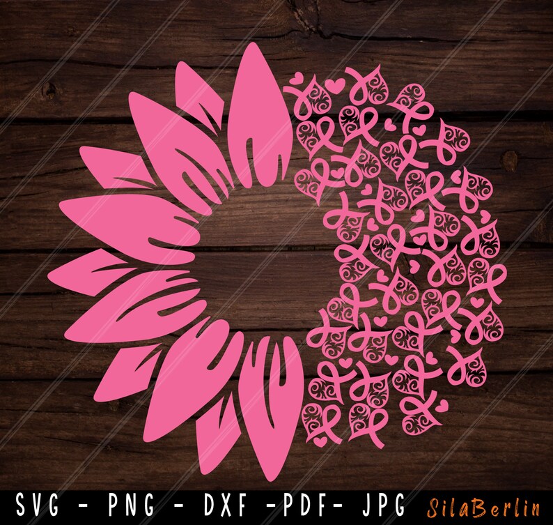 Sunflower Breast Cancer SVG, Breast Cancer Svg, Cancer Awareness Svg ...