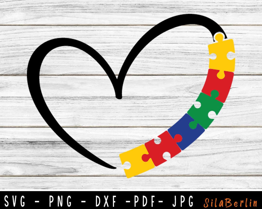 Autism Awareness Heart SVG: Puzzle Piece Design (digital Download) - Etsy