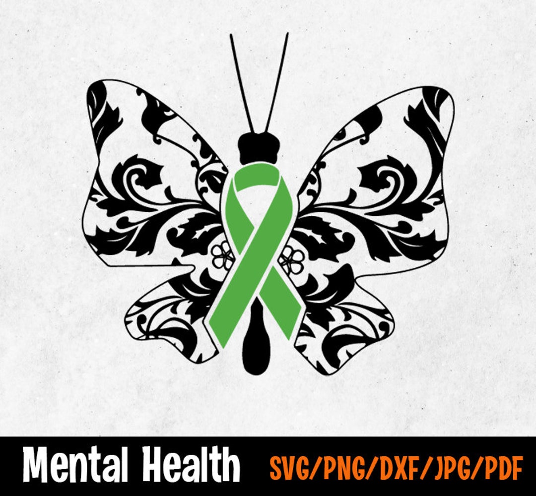 Butterfly Mental Health SVG, Mental Health SVG, Mental Health Ribbon ...