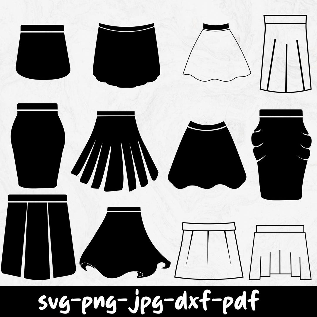 Skirt SVG Cut File: Fashion Clipart for Cricut (digital Download - Etsy