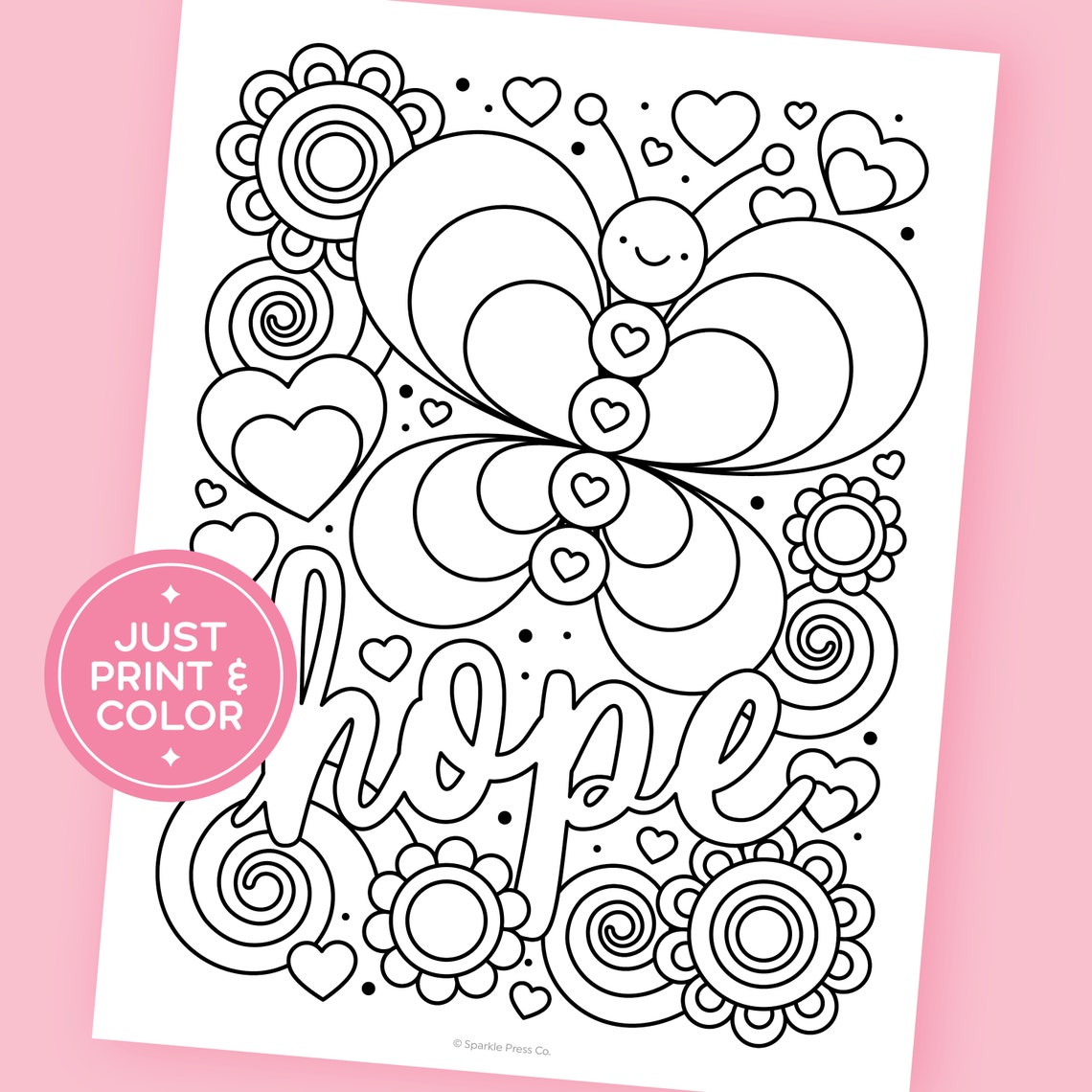 Printable Coloring Page, Coloring Page for Adults, Coloring Page ...