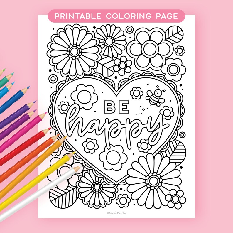 Printable Coloring Page, Coloring Page for Adults Flowers, Coloring ...