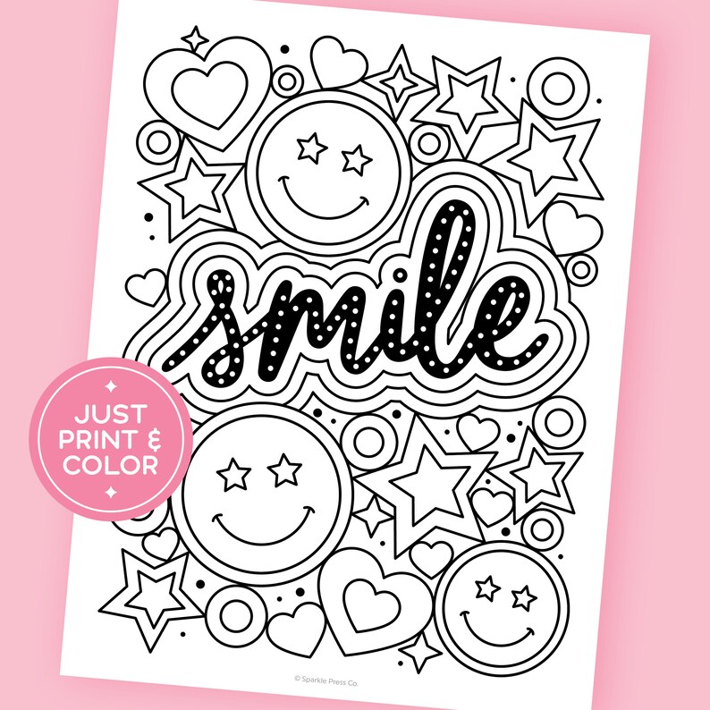 Printable Coloring Page, Coloring Page for Adults, Coloring Page ...