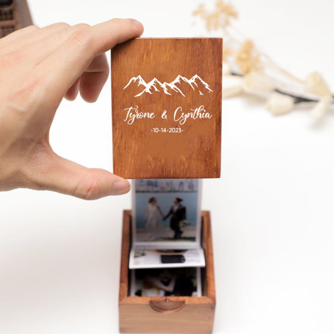 Pull Out Photo Album, Memorial Photo Collection, Personalized Wooden ...