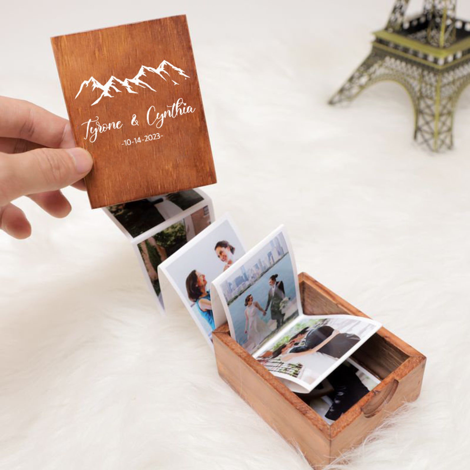 Pull Out Photo Album, Memorial Photo Collection, Personalized Wooden ...