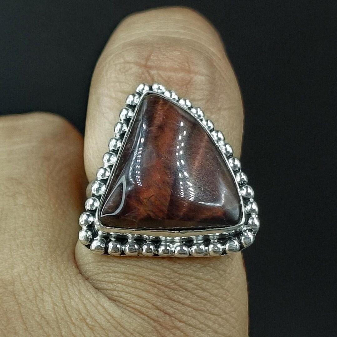 Handcrafted Blood Stone Ring in Sterling Silver – Size 7, Stunning Gift ...