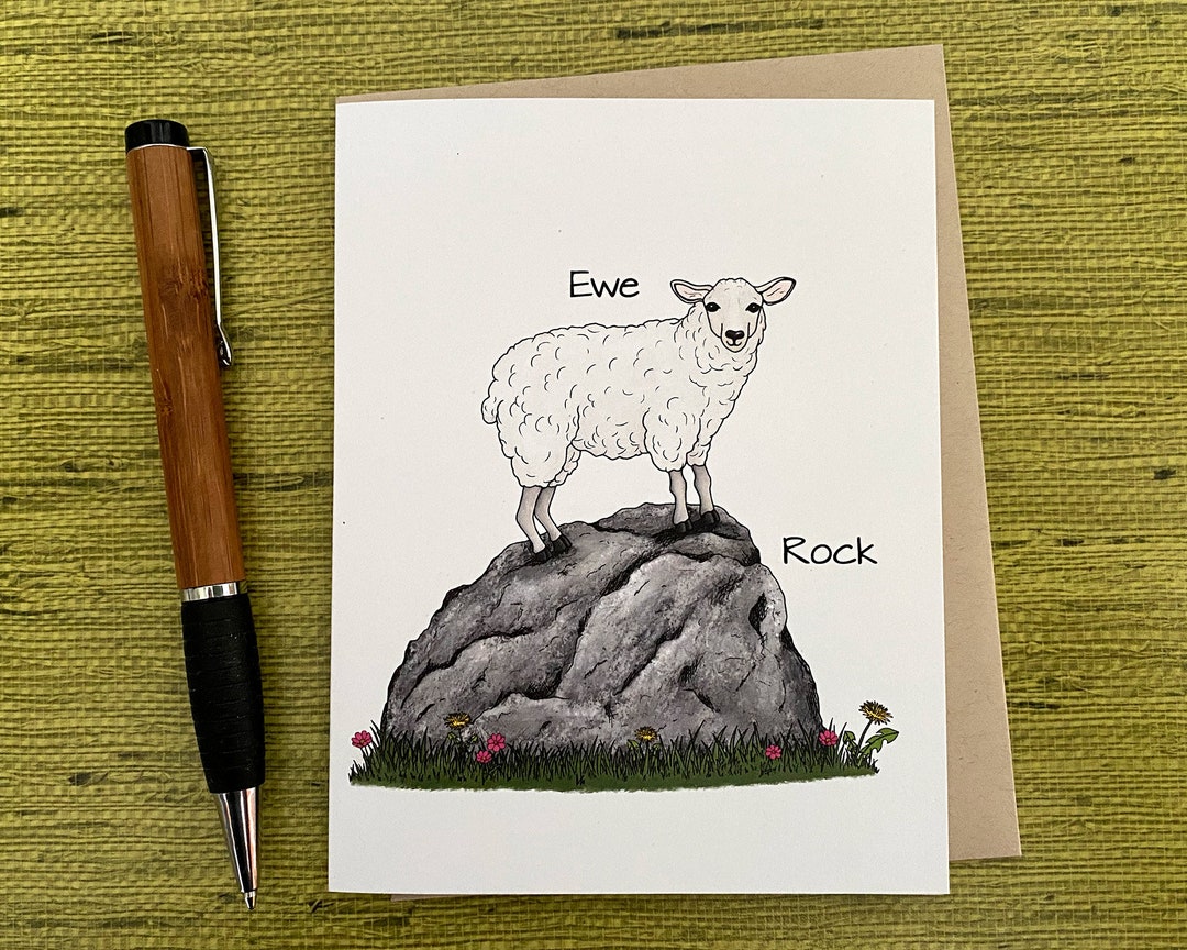 Ewe Rock Card Card for Appreciation You Rock Card Thank - Etsy