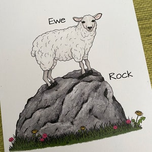 Ewe Rock Card Card for Appreciation You Rock Card Thank - Etsy