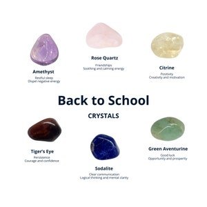 BACK TO SCHOOL, Crystal Set: Rose Quartz, Green Aventurine, Sodalite ...